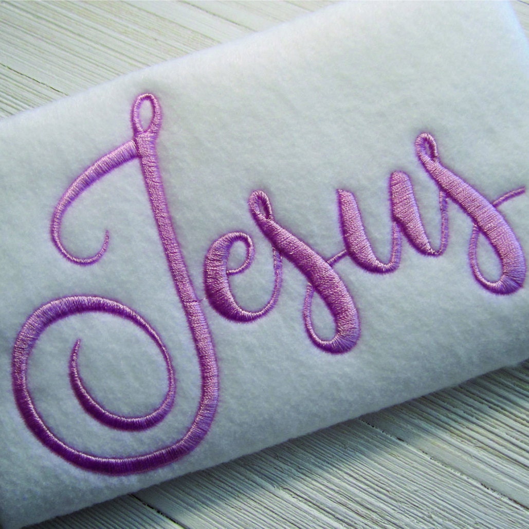 Jesus Embroidery Design Script Wordart Religious Christian | Etsy