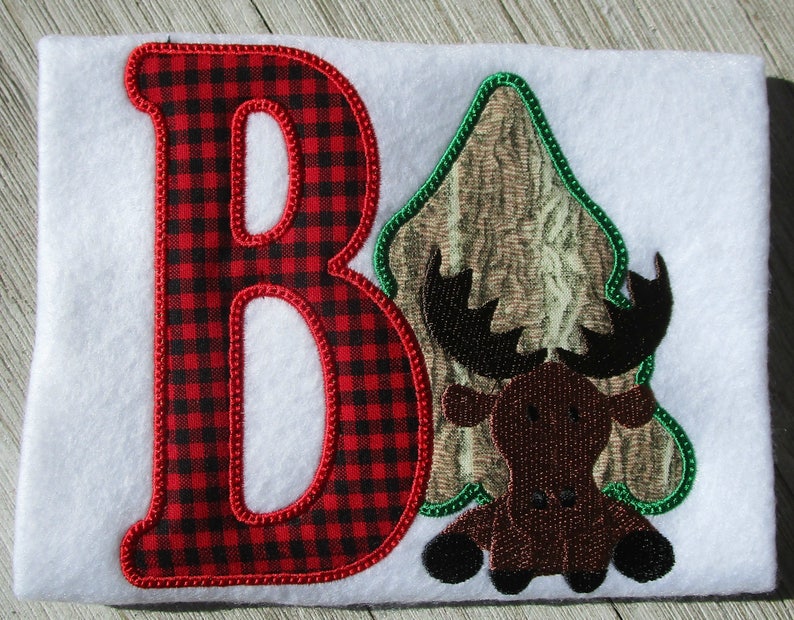 Moose Letter B Embroidery Design Moose and B 2 Size - Etsy