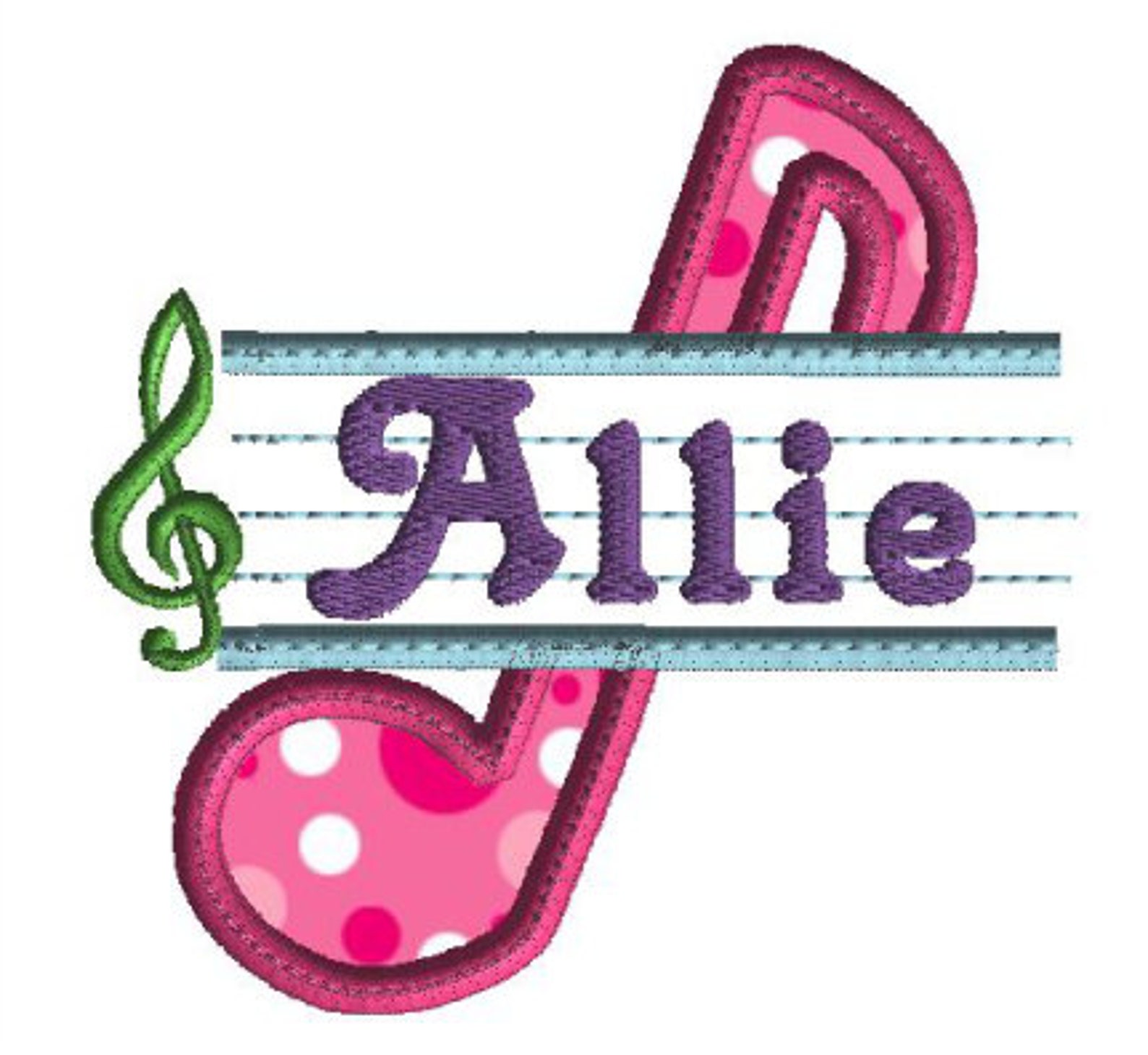 Music Note Applique, Monogram Frame, No Fonts Included, Machine ...