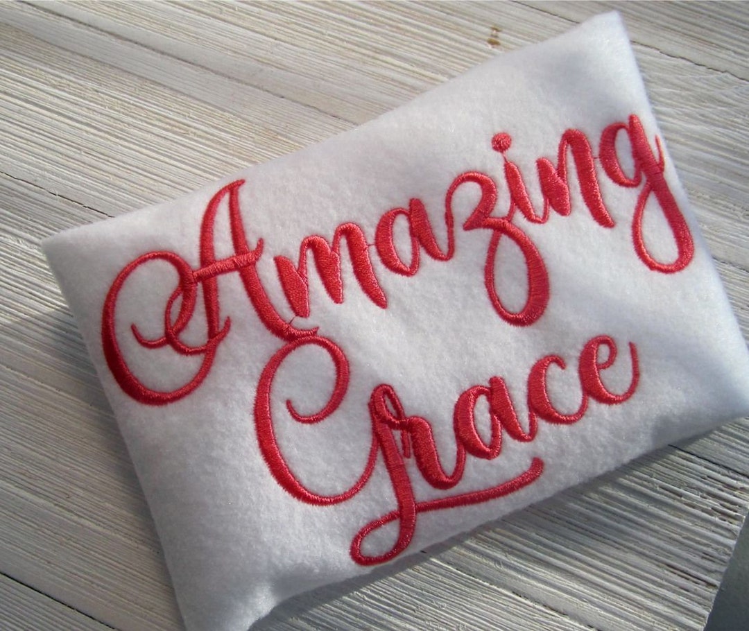 Amazing Grace, Script Machine Embroidery Design, Religion, Christian ...