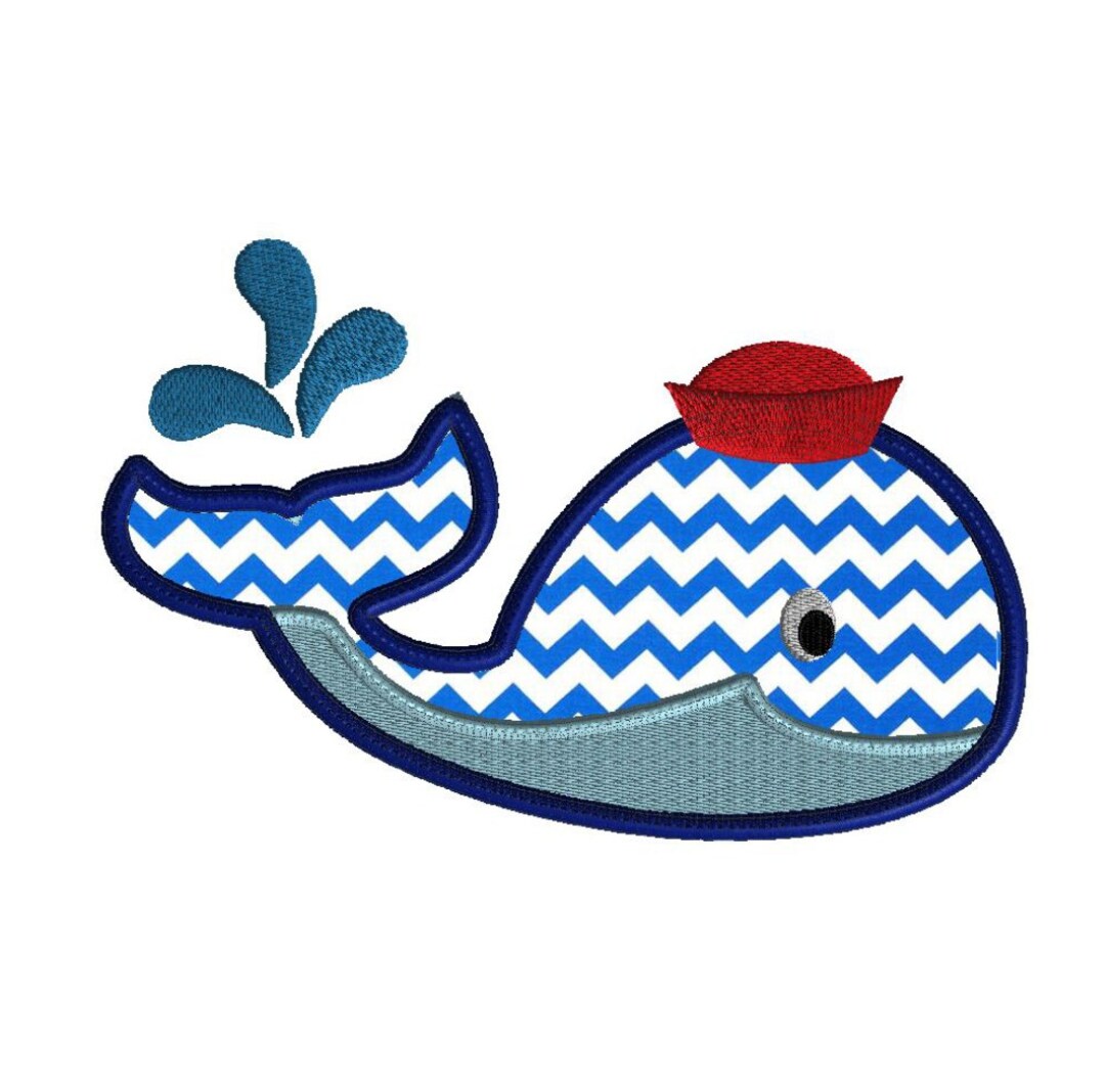 Whale Embroidery Design, Whale Applique, Machine Embroidery Design, 3 ...