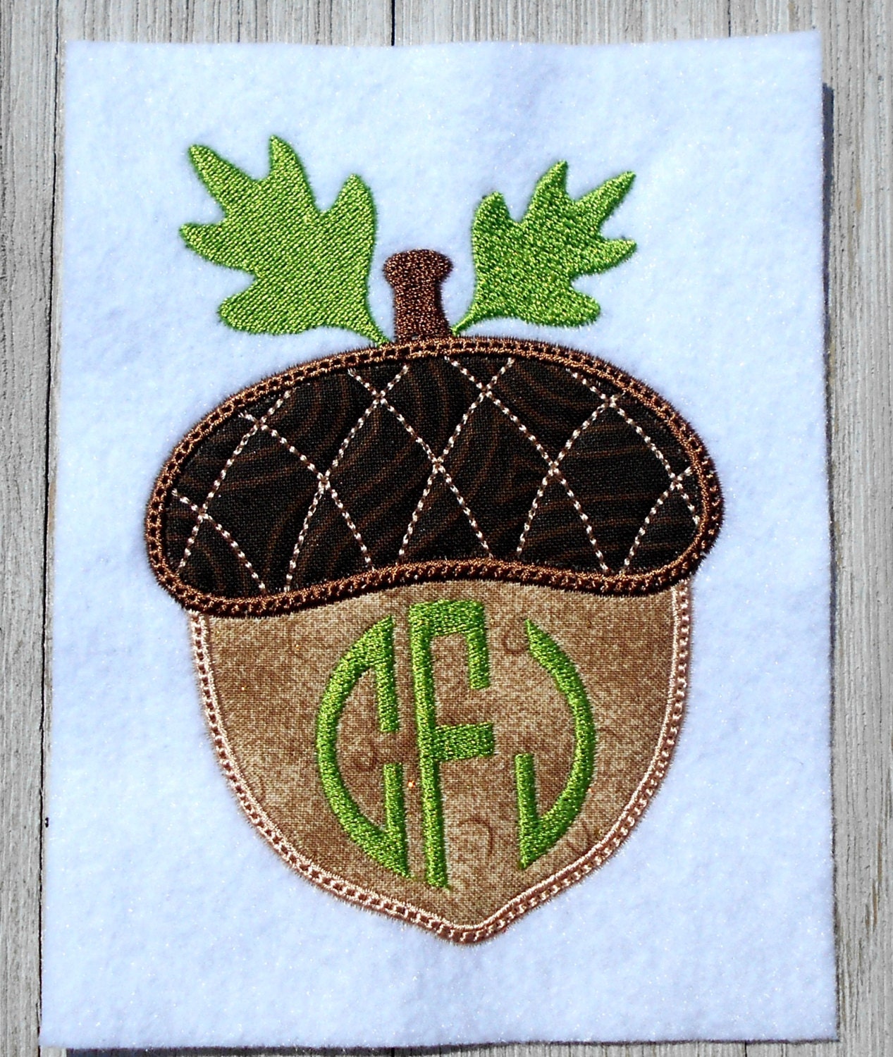 Embroidery Acorn applique monogram frame 3 size machine | Etsy