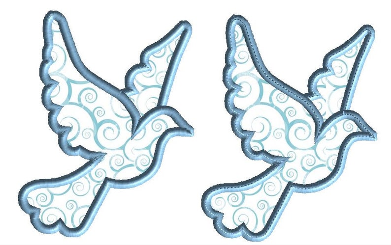 Dove Embroidery Designs Combo Pack Dove Applique 10 Sizes - Etsy