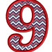 Embroidery Design Number 9 Applique 3 Size Design 9th - Etsy