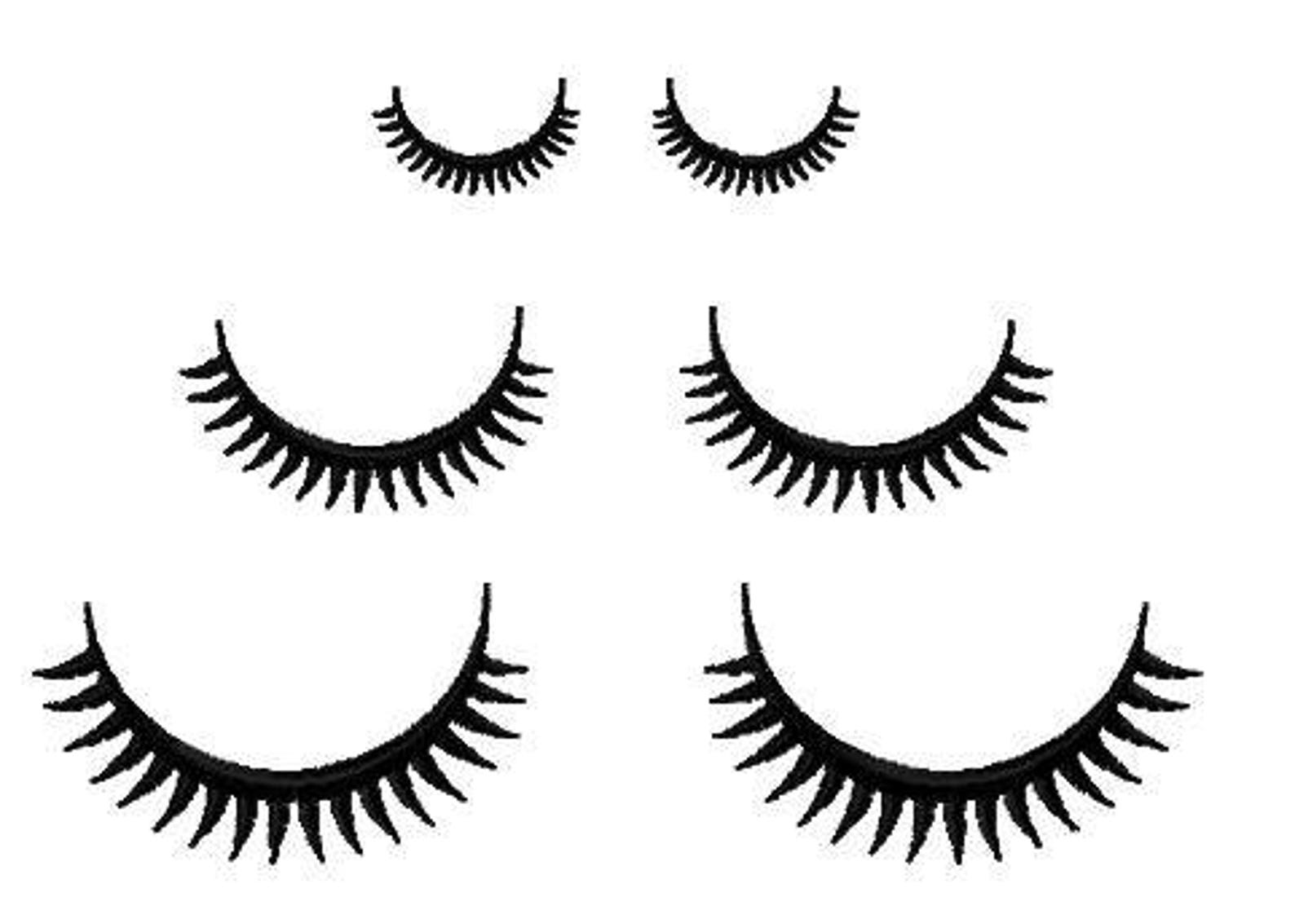 Eyelash Embroidery Design 15 Sizes Filled Stitch Design - Etsy