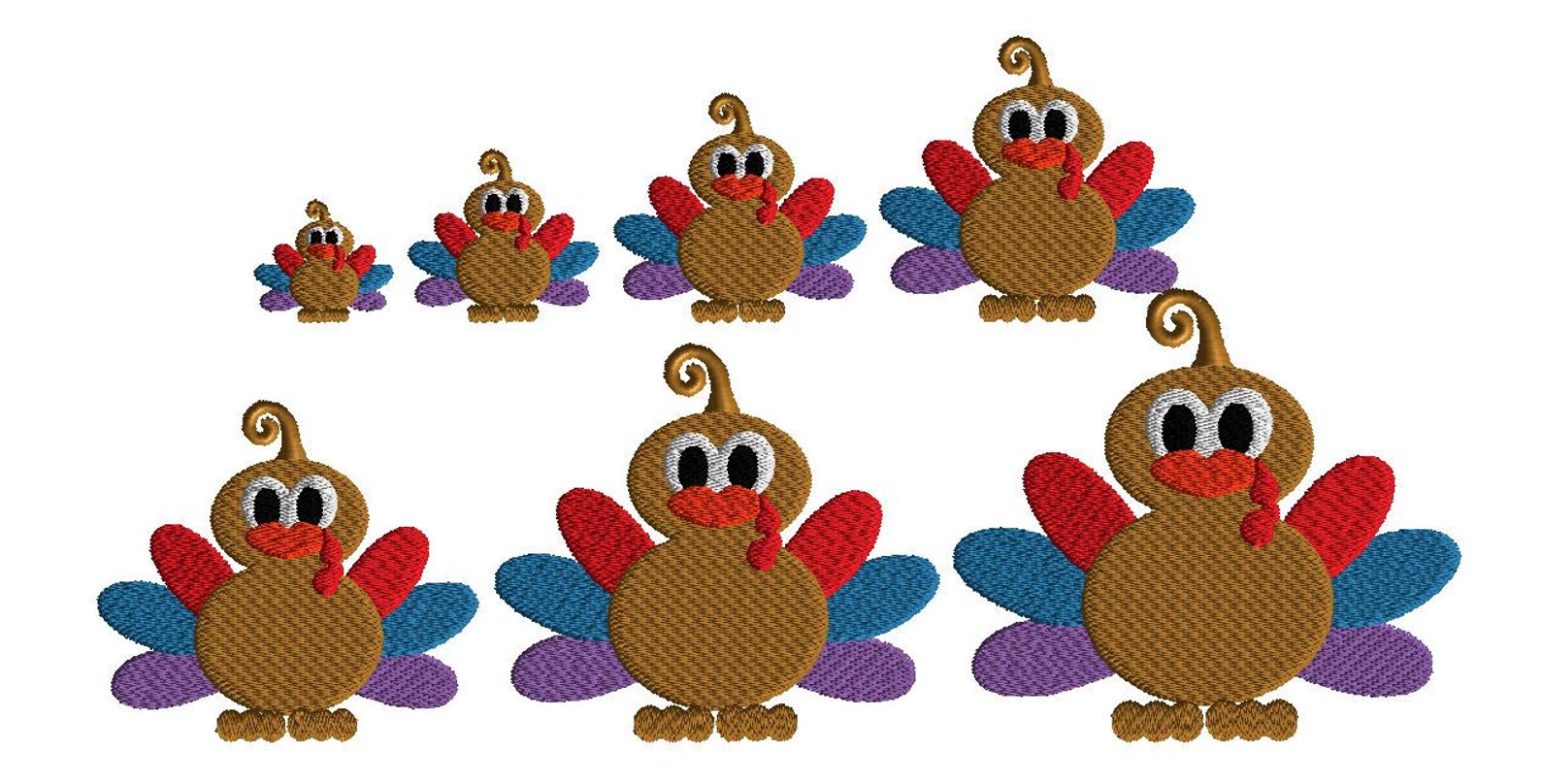 Turkey Embroidery design 7 sizes filled stitch mini design | Etsy