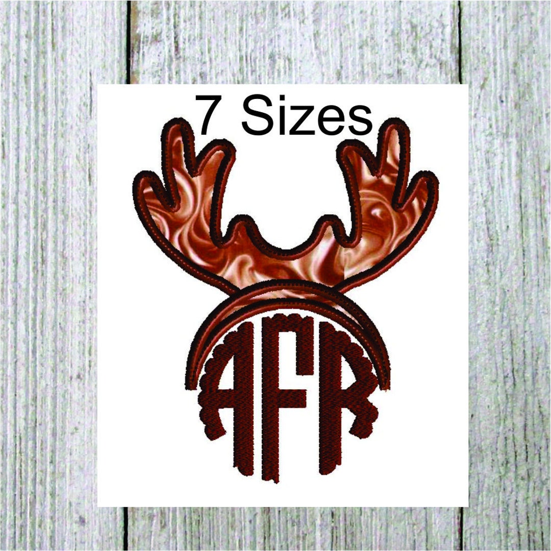 Antler Embroidery Design, Antler Applique, 7 Size Embroidery Design ...