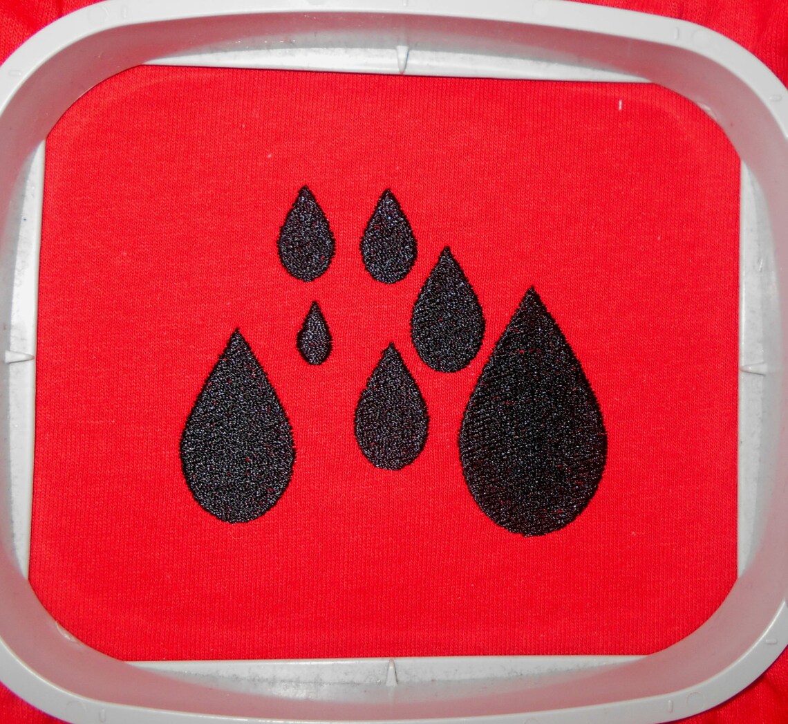 Embroidery Design Mini Raindrops or Teardrops Embroidery - Etsy