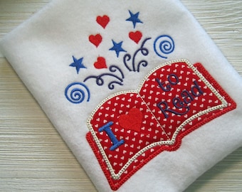 So Many Books Machine Embroidery Design Embroidery Designs - Etsy