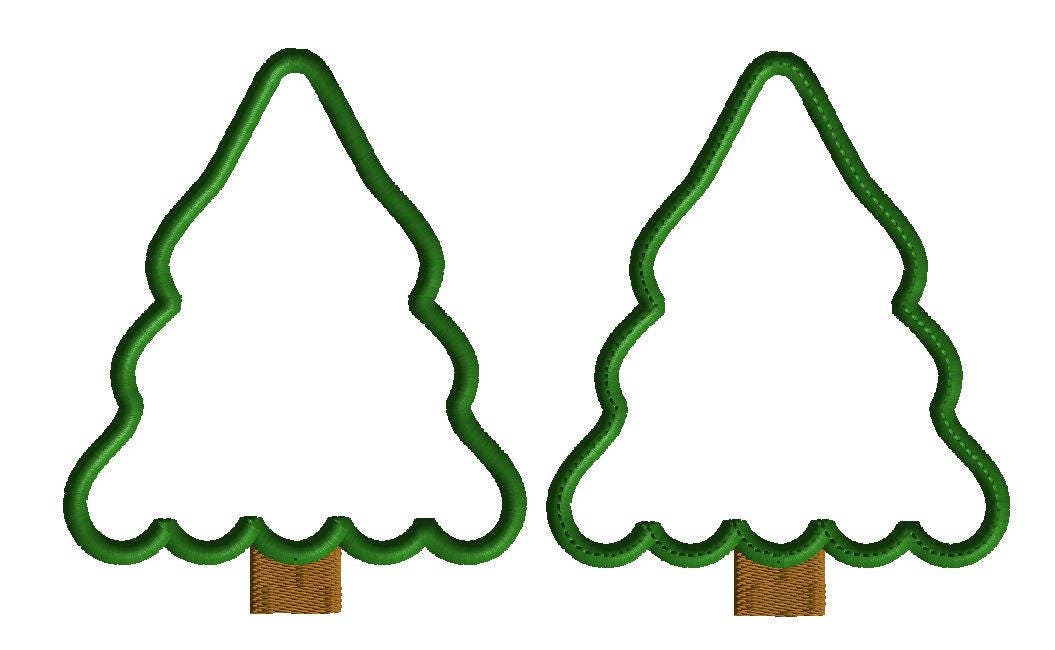 Pine Tree Applique Embroidery Design 2 Styles 7 Sizes Each | Etsy