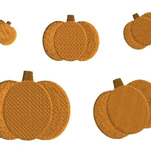 Pumpkin Embroidery Design, 5 Size Filled Stitch, Digital Download ...