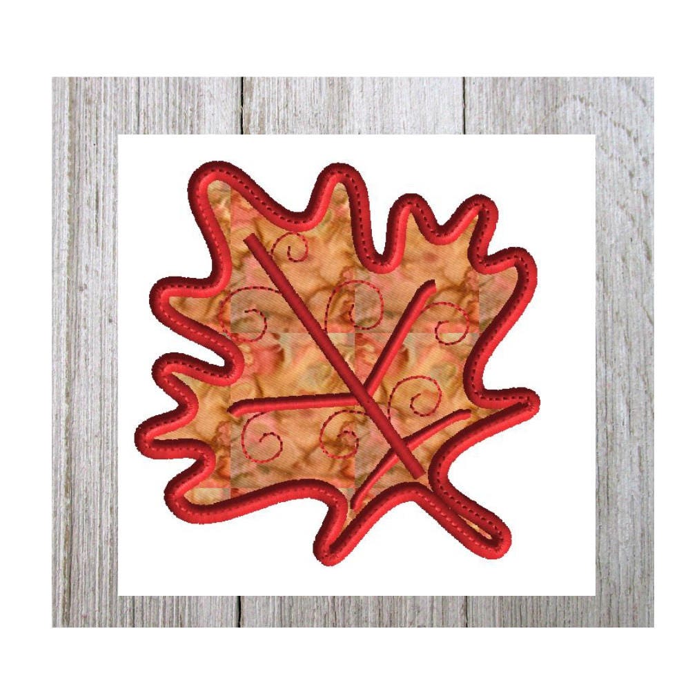Embroidery design Maple Leaf applique autumn 5 sizes 2 | Etsy