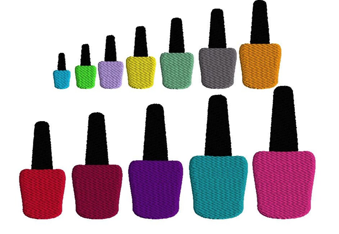 Nail Polish Embroidery Design, Filled Stitch Design, Comes in 12 Sizes ...