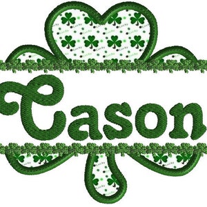 Shamrock Embroidery Design, Split Monogram Frame, 3 Size Applique, No ...