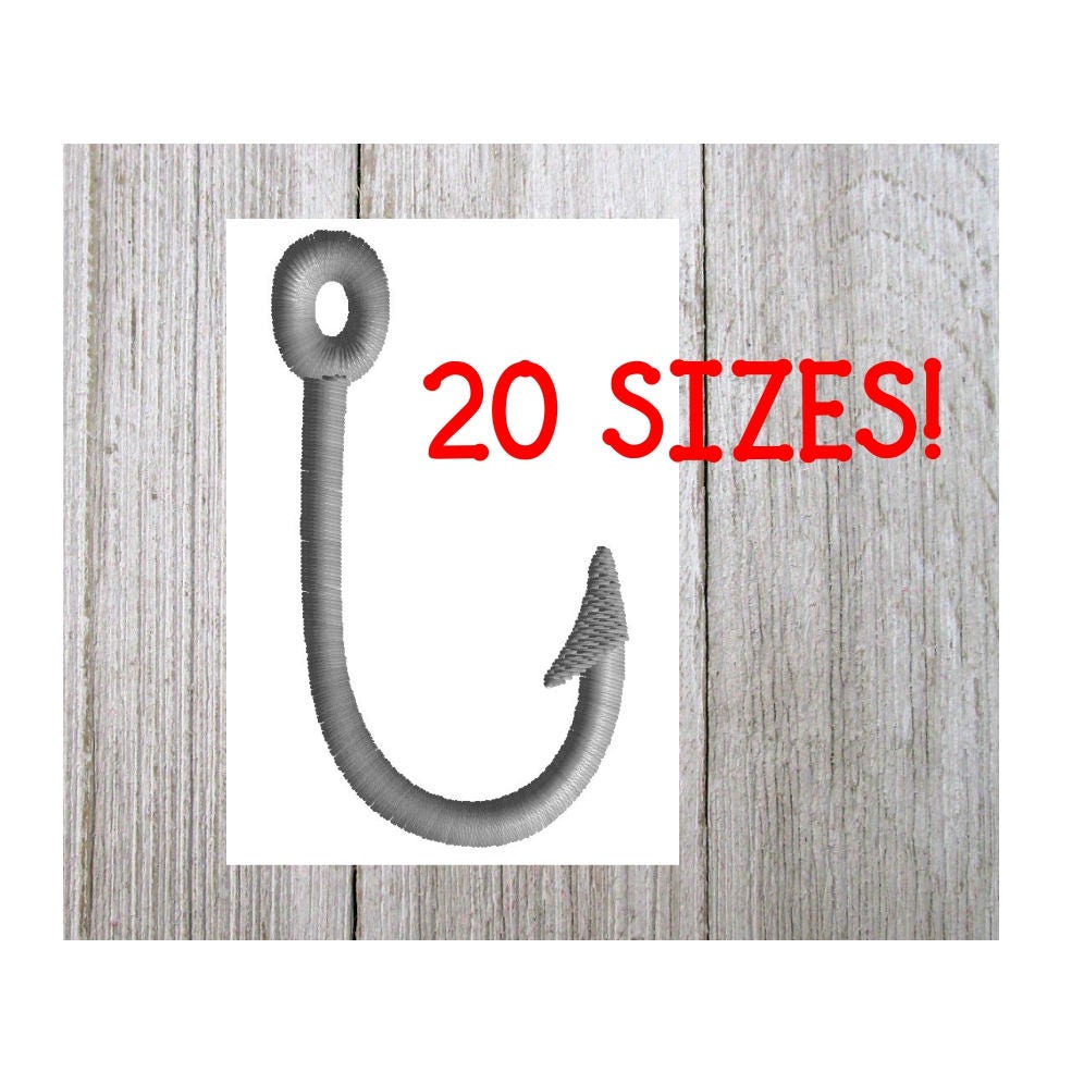 Fishing Hook Embroidery Design 20 Sizes - Etsy