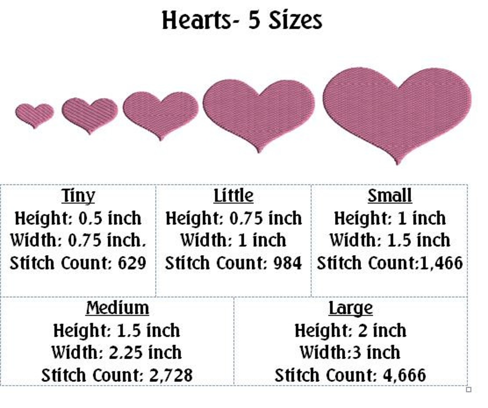 Mini Hearts Embroidery Design Instant Download 5 Sizes | Etsy