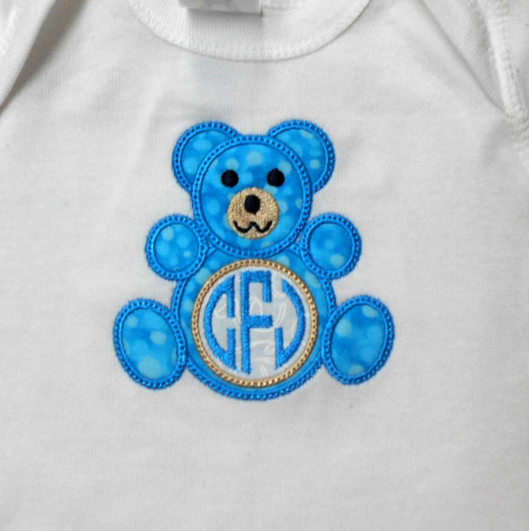 Bear Embroidery Design, Teddy Bear Monogram Frame, 3 Size Applique ...