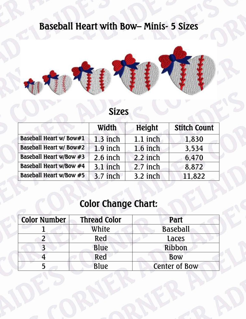 Baseball embroidery design mini baseball with bows five | Etsy