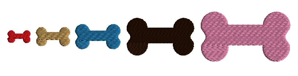 Mini Dog Bone Embroidery Design, Digital Download, 5 Sizes, Filled ...