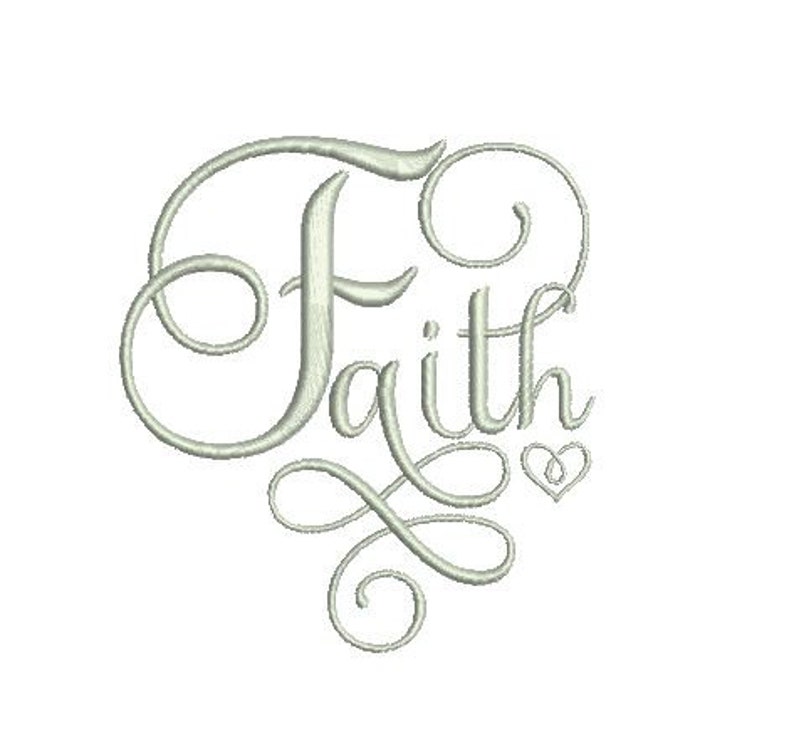 Faith Calligraphy Embroidery Design 5 Sizes Religious - Etsy