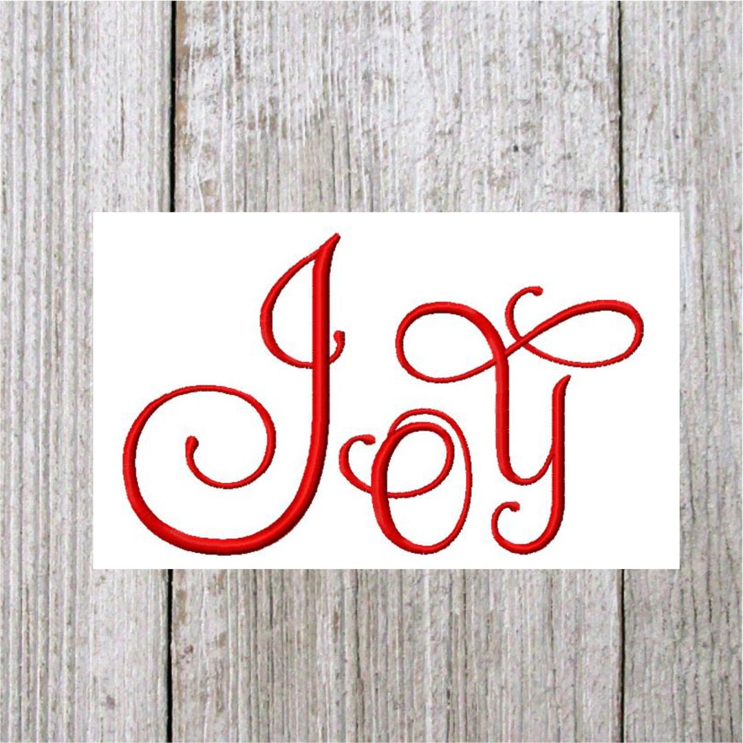 Joy Script Embroidery Design Christmas Word Embroidery - Etsy