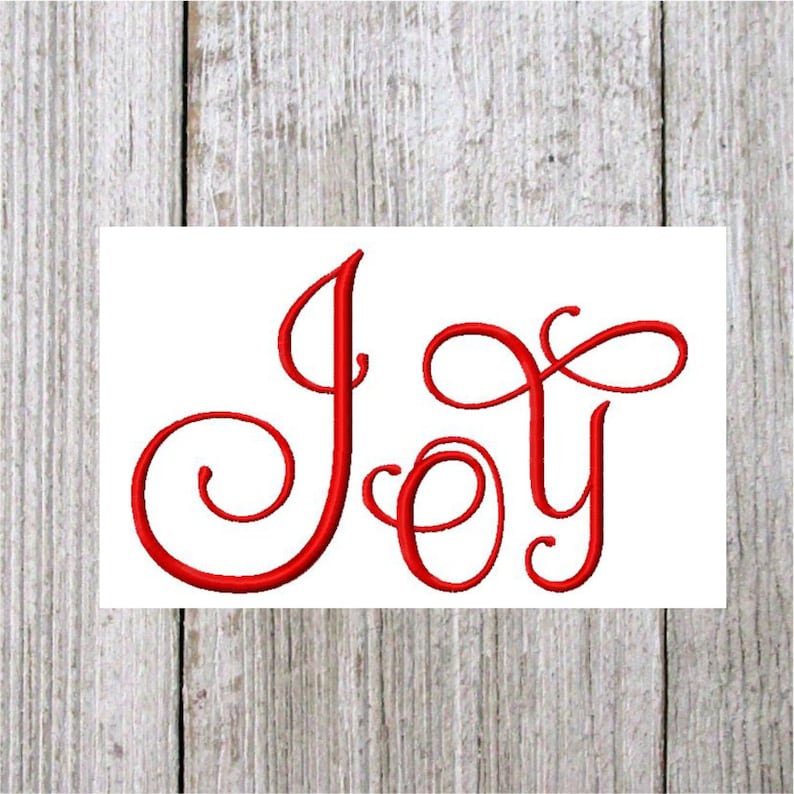 Joy Script Embroidery Design Christmas Word Embroidery - Etsy
