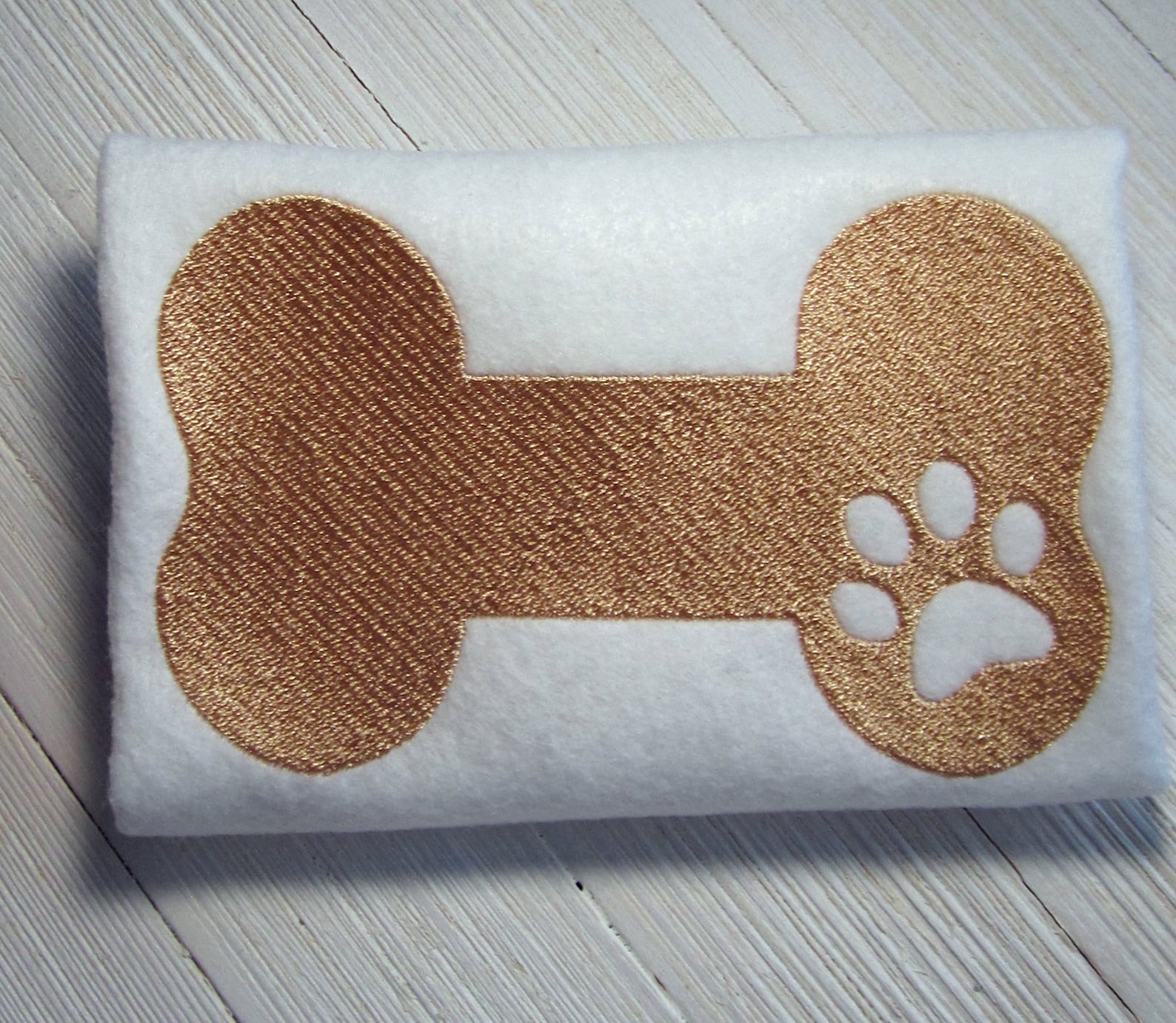 Dog Bone Embroidery Design, Embossed Paw Print, 6 Sizes, Filled Stitch ...