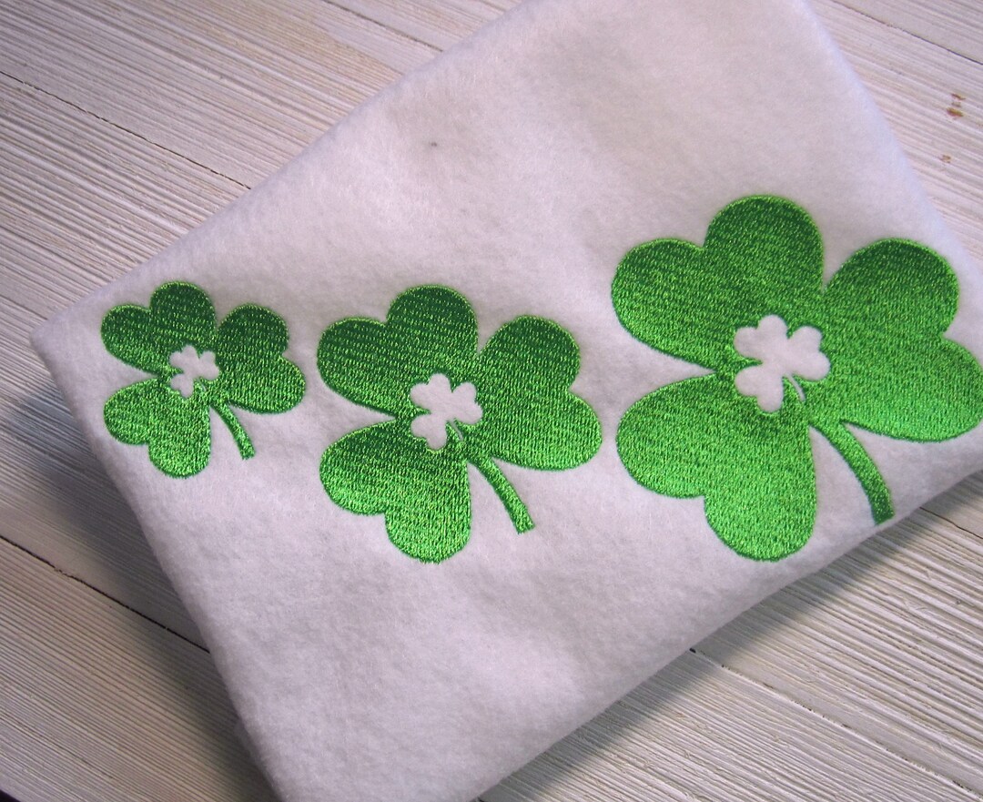 Shamrock Embroidery Design, Filled Stitch Embossed Design, 5 Sizes, St ...