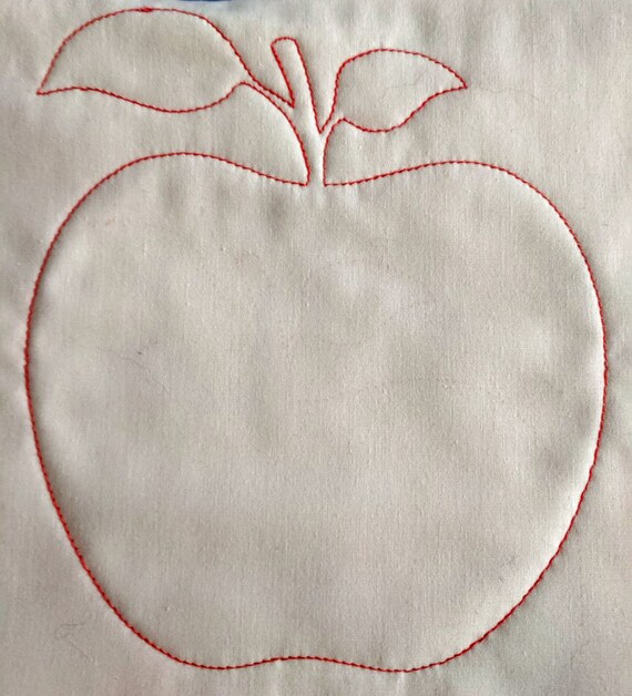 Apple Machine Embroidery Outline