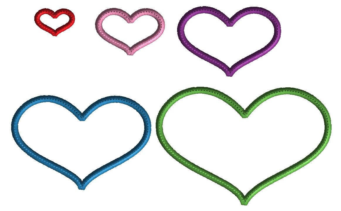 Heart Embroidery Design10 Design Combo Pack 5 Applique | Etsy
