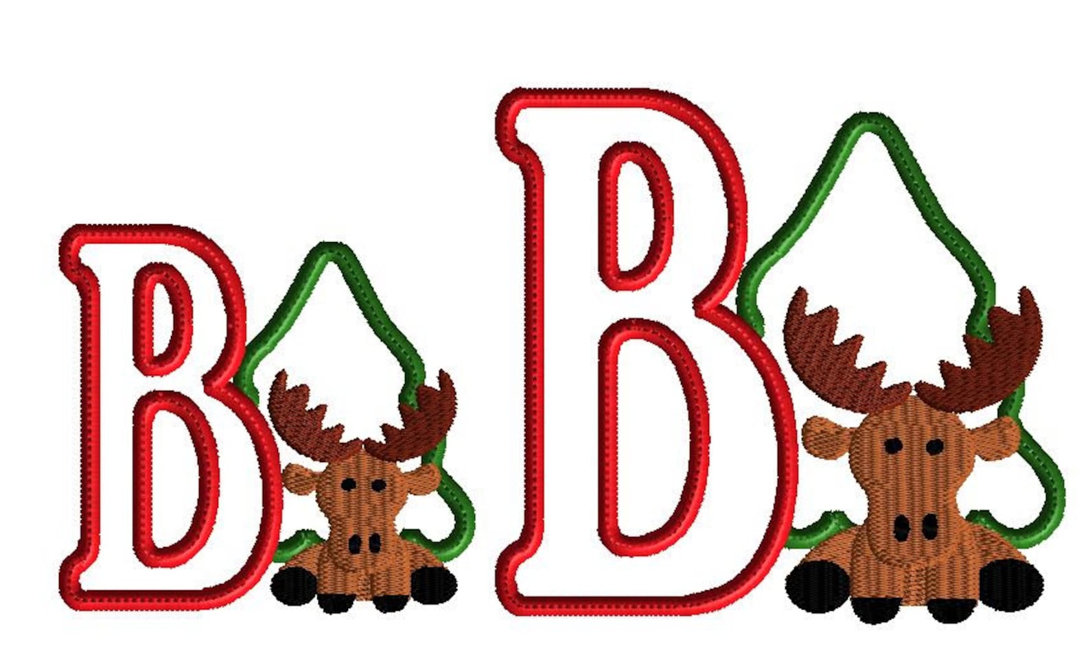Moose Letter B Embroidery Design Moose and B 2 Size - Etsy