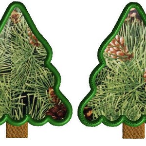 Pine Tree Applique Embroidery Design 2 Styles 7 Sizes Each - Etsy