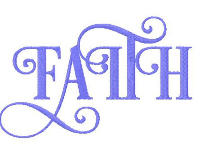 Faith Calligraphy Embroidery Design One Word Design 3 Sizes - Etsy
