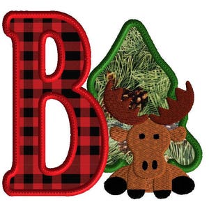Moose, Letter B Embroidery Design, Moose and B, 2 Size Applique ...