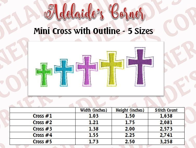 Mini Cross Embroidery Design 5 Sizes Filled Stitch All - Etsy