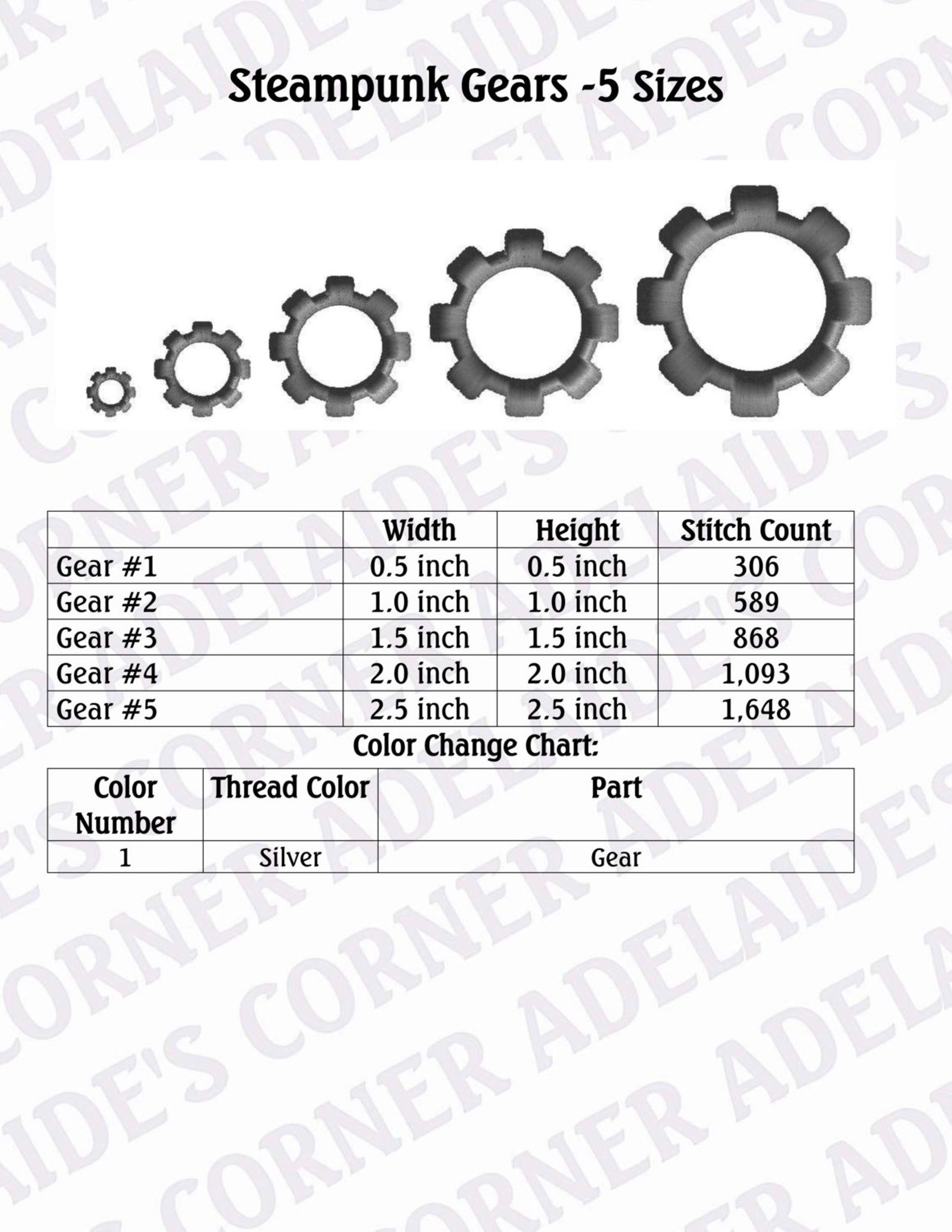 Embroidery Design Steampunk Embroidery Gears Mini Design | Etsy