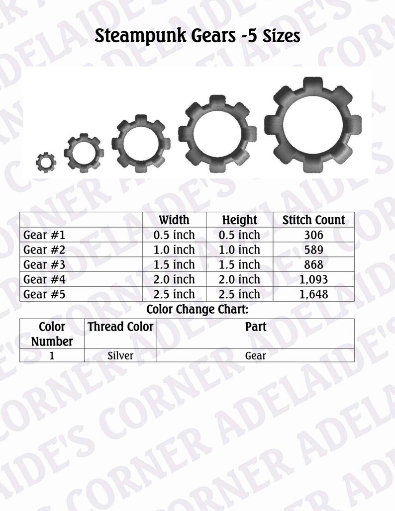 Embroidery Design Steampunk Embroidery Gears Mini Design - Etsy