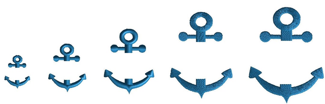 Mini Anchor Split Machine Embroidery Design, 5 Sizes, Filled Stitch ...