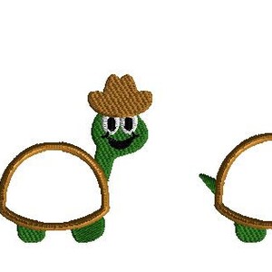 Turtle Cowboy, 5 Sizes, Turtle Applique, Cowboy Hat, Turtle Machine ...