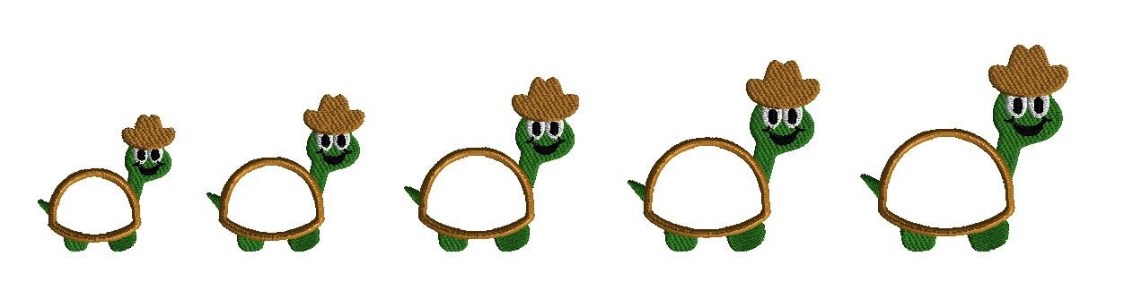 Turtle Cowboy 5 sizes turtle applique cowboy hat turtle | Etsy