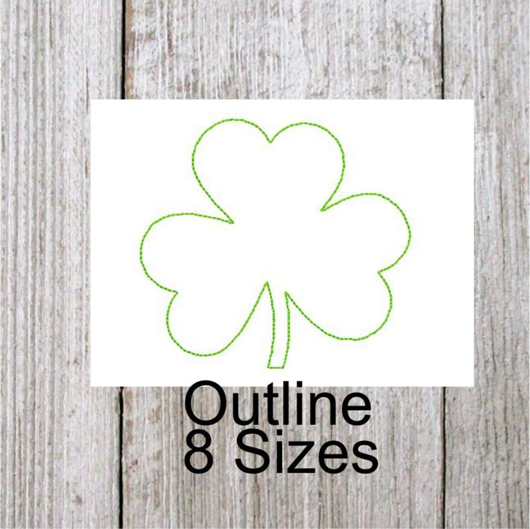 Shamrock Outline Embroidery Design, 8 Sizes, Quilt Embroidery Design ...