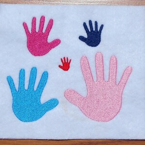 Mini Hands Embroidery Design, 5 Sizes, All Fit 4 Inch Hoop, Filled ...