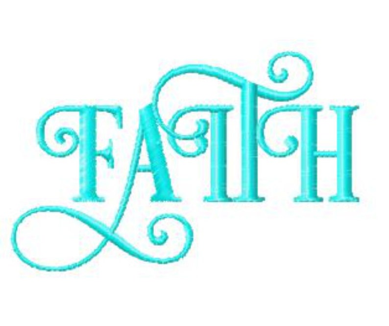 Faith Calligraphy Embroidery Design One Word Design 3 Sizes - Etsy