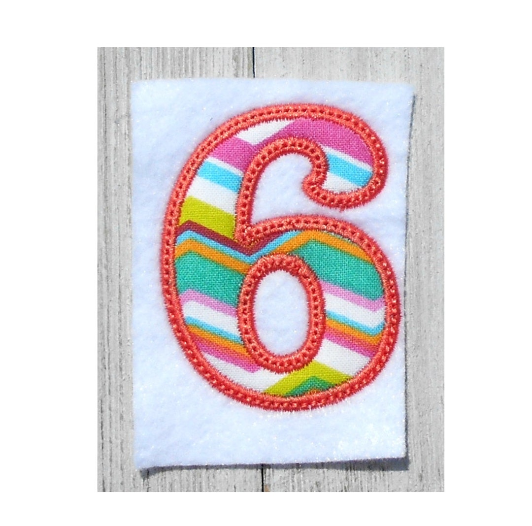Embroidery Design, Number 6 Applique, Machine Embroidery Design, 3 ...