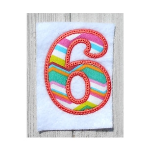 Embroidery Design, Number 6 Applique, Machine Embroidery Design, 3 ...