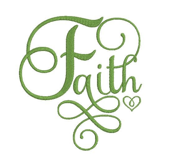 Faith Calligraphy Embroidery Design 5 Sizes Religious | Etsy