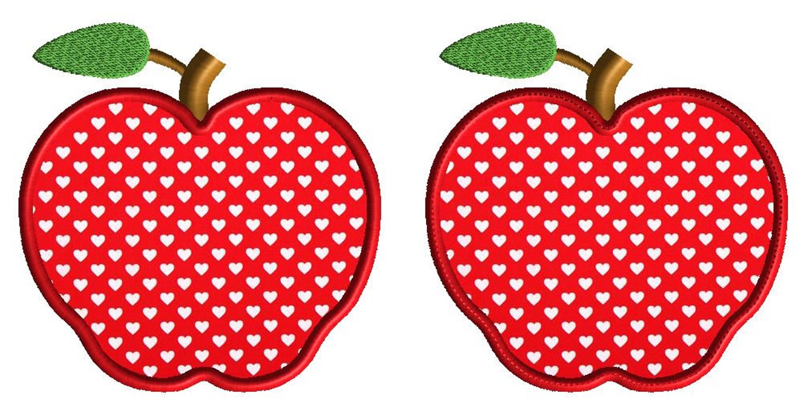 Apple embroidery design 2 styles 5 sizes each style | Etsy