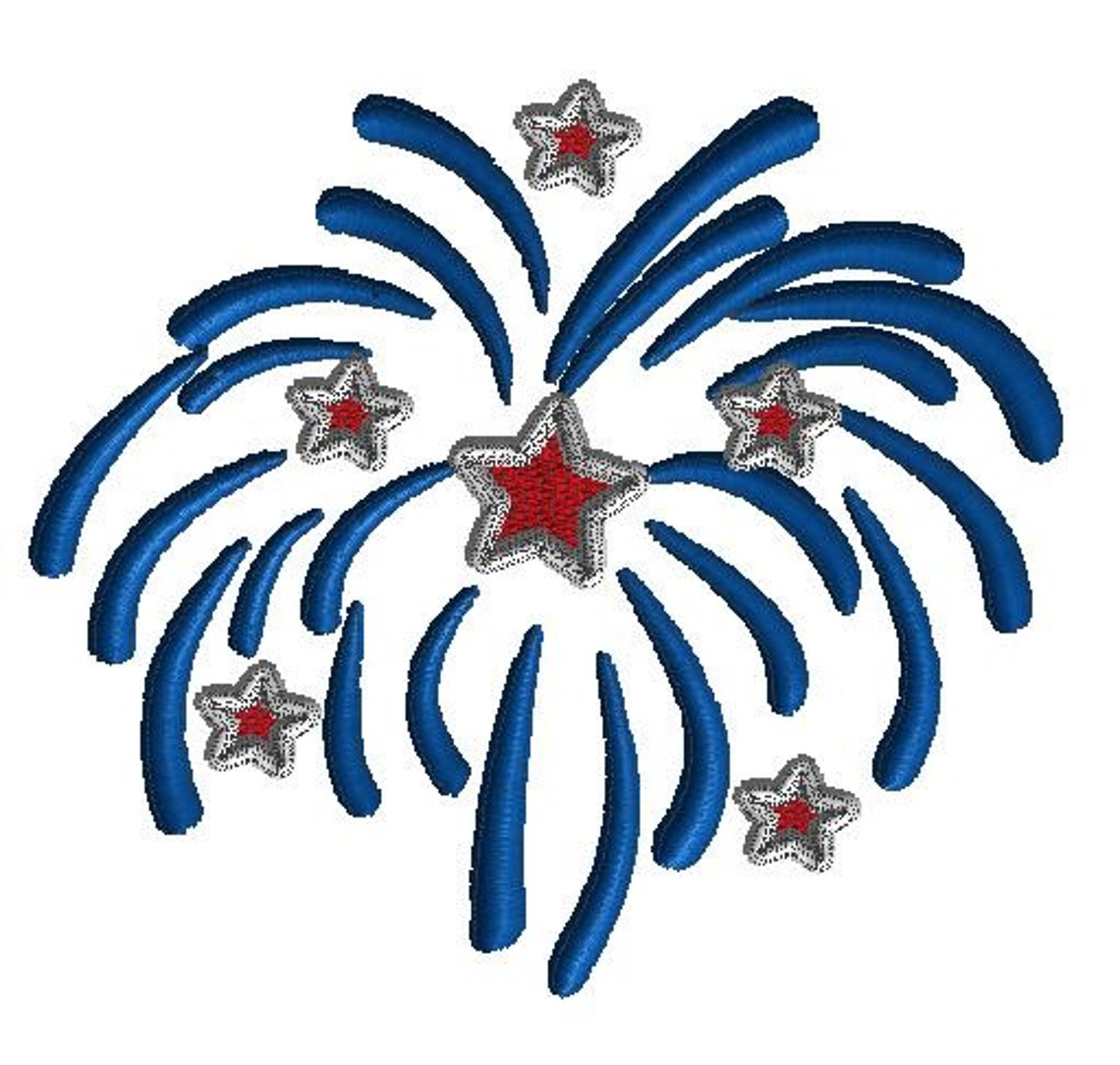 Fireworks Embroidery Design Filled Stitch Design in 3 Sizes - Etsy