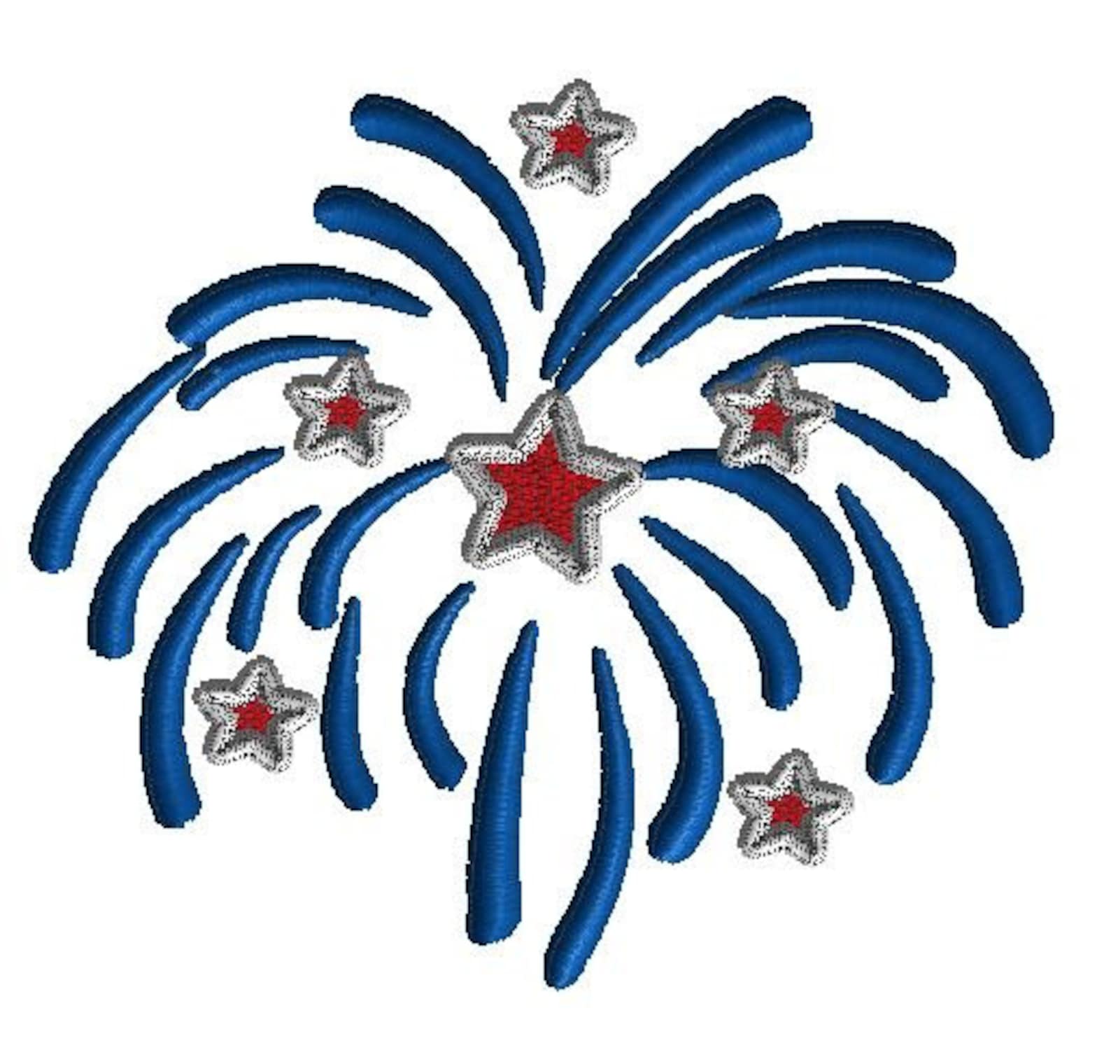 Fireworks Embroidery Design, Filled Stitch Design in 3 Sizes Plus Extra ...
