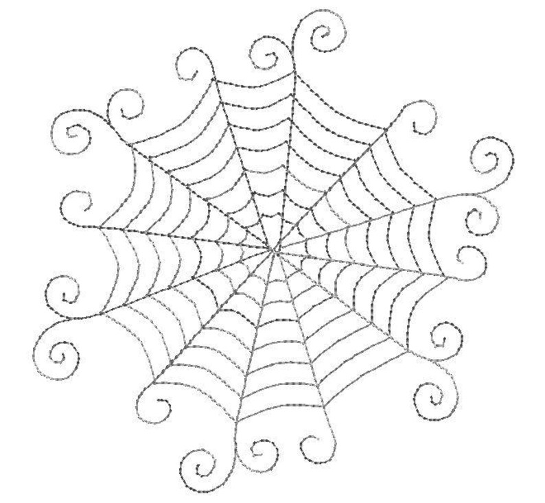 Spiderweb Embroidery Design Spider Web 10 Sizes Halloween | Etsy